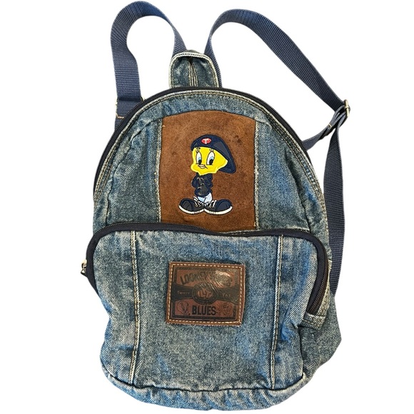 Warner Bros. | Bags | Vintage Looney Tunes Tweety Bird Leather Denim ...